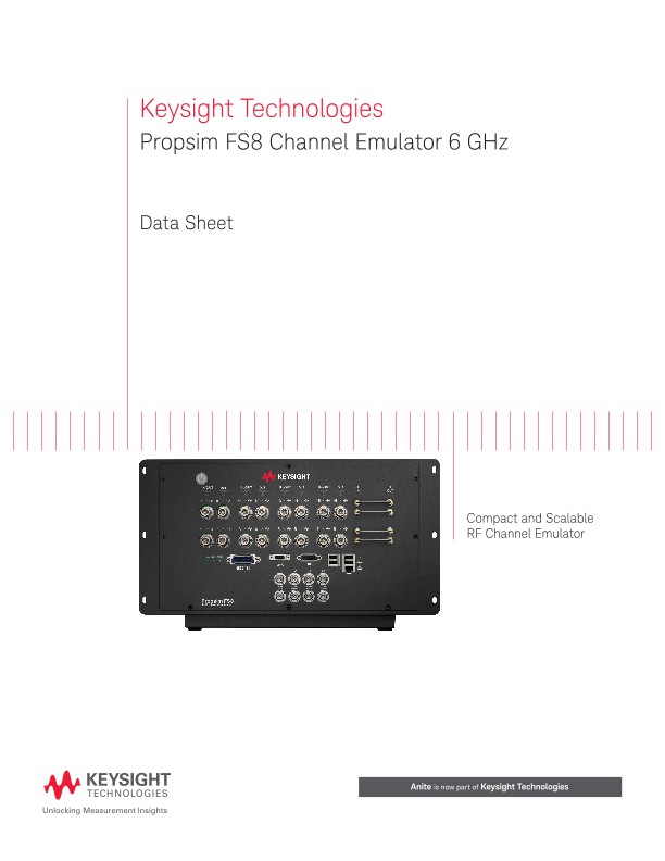 Propsim FS8 Channel Emulator 6 GHz PDF Asset Page | Keysight
