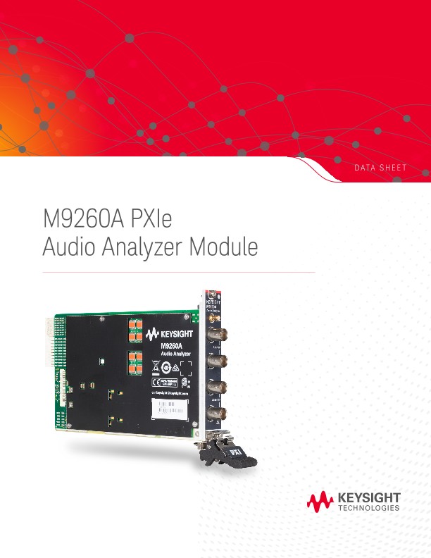 M9260A PXIe Audio Analyzer Module PDF Asset Page | Keysight