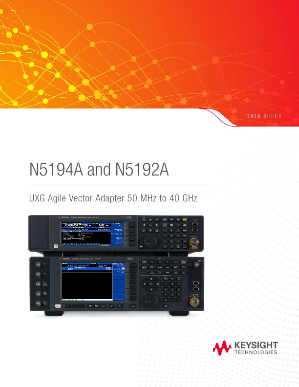 N5194A and N5192A UXG Agile Vector Adapter 50 MHz to 40 GHz PDF Asset ...