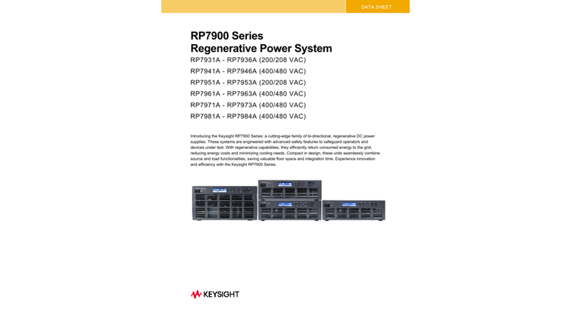 RP7900 Series Regenerative Power Supplies | Keysight