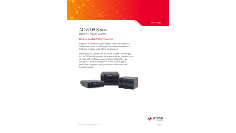 AC6800 Series Basic AC Sources | Keysight