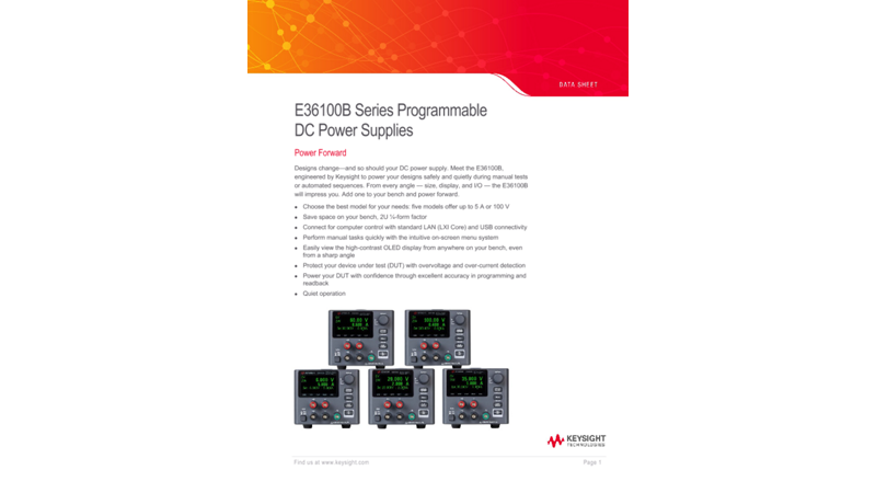E36100 Series Bench Power Supply | Keysight