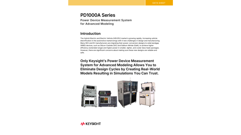 PD1000A Power Device Measurement System for Advanced Modeling | Keysight