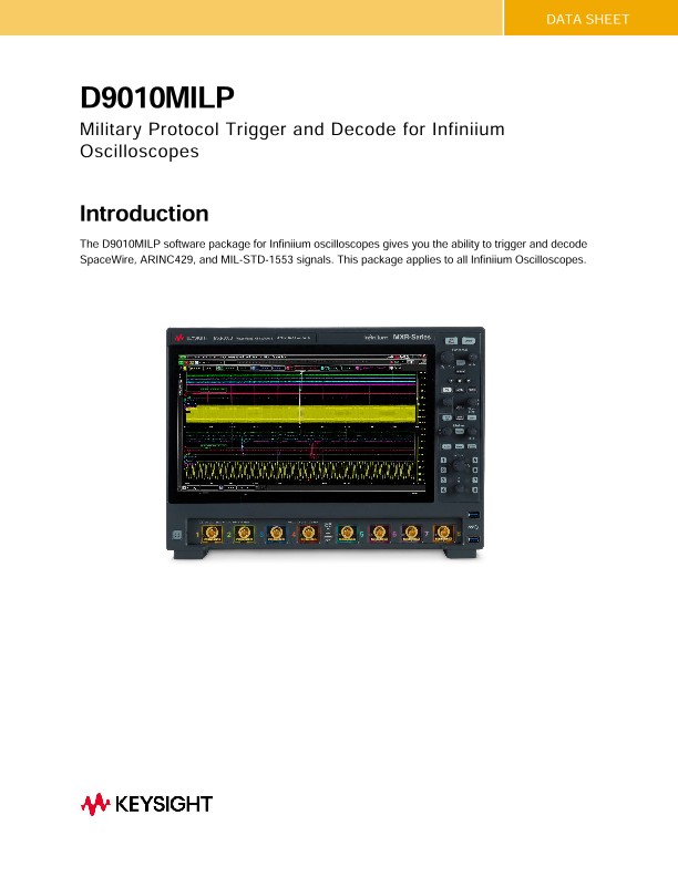 D9010MILP Military Protocol Trigger and Decode PDF Asset Page | Keysight
