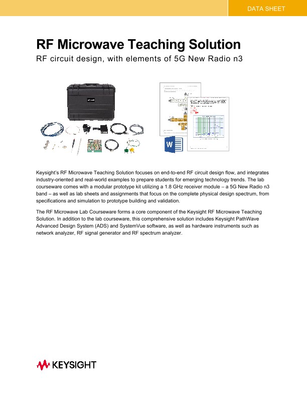 RF Microwave Teaching Solution PDF Asset Page | Keysight