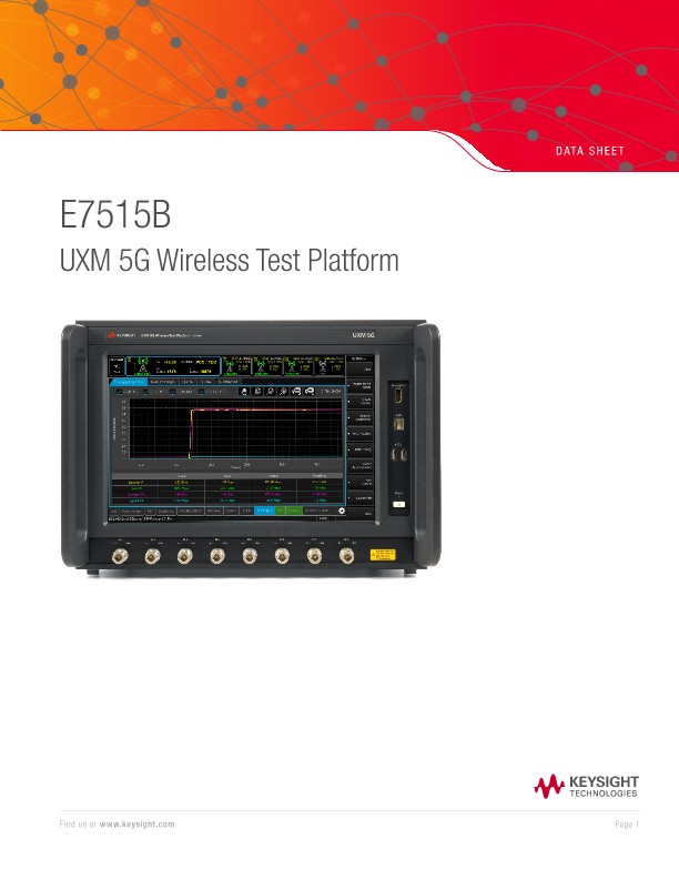 E7515B UXM 5G Wireless Test Platform Platform PDF Asset Page | Keysight