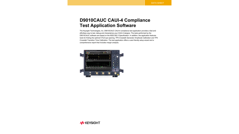 D9010CAUC CAUI-4 Compliance Test Application Software | Keysight