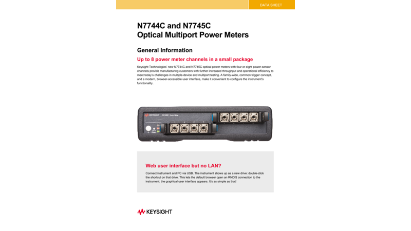 N7745C Optical Multiport Power Meter, 8 channels | Keysight