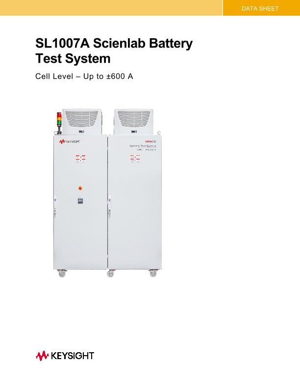 SL1007A Battery Test System Cell Level 600 A PDF Asset Page | Keysight