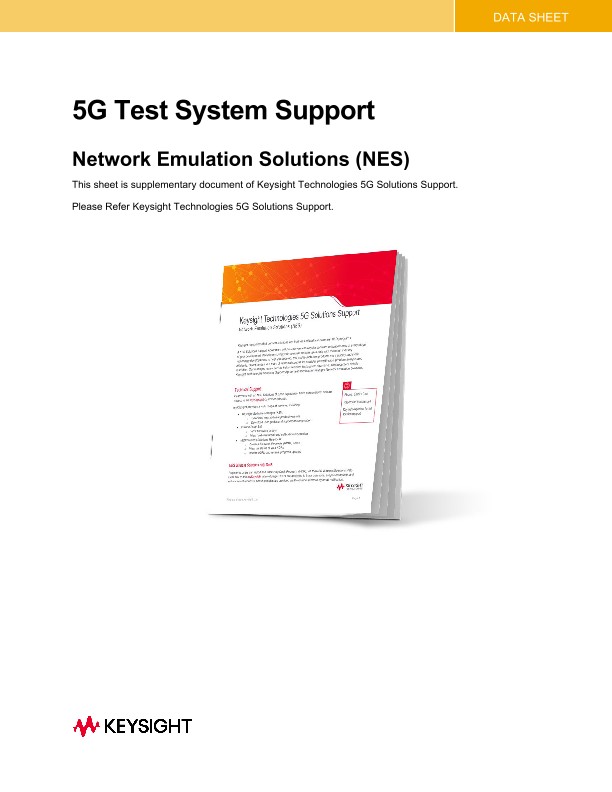 5G Test System Support PDF Asset Page | Keysight