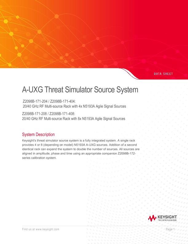 A-UXG Threat Simulator Source System PDF Asset Page | Keysight