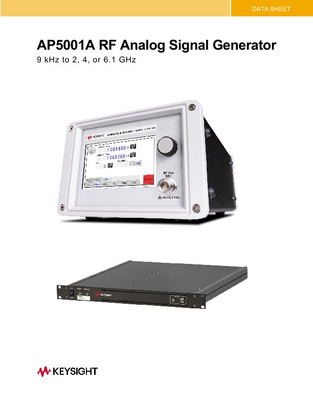 AP5001A RF Analog Signal Generator PDF Asset Page | Keysight