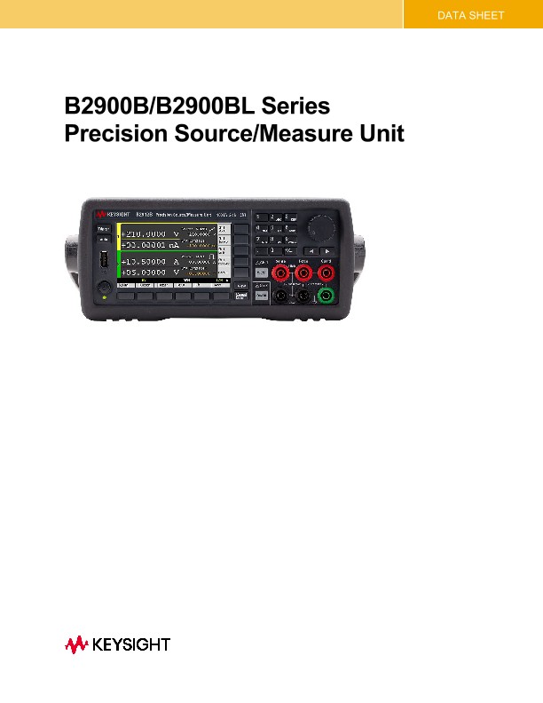 B2900B/B2900BL Series Precision Source/Measure Unit PDF Asset Page ...