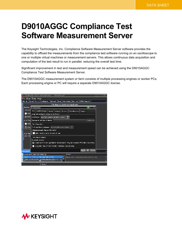 D9010AGGC Compliance Test Software Measurement Server PDF Asset Page ...