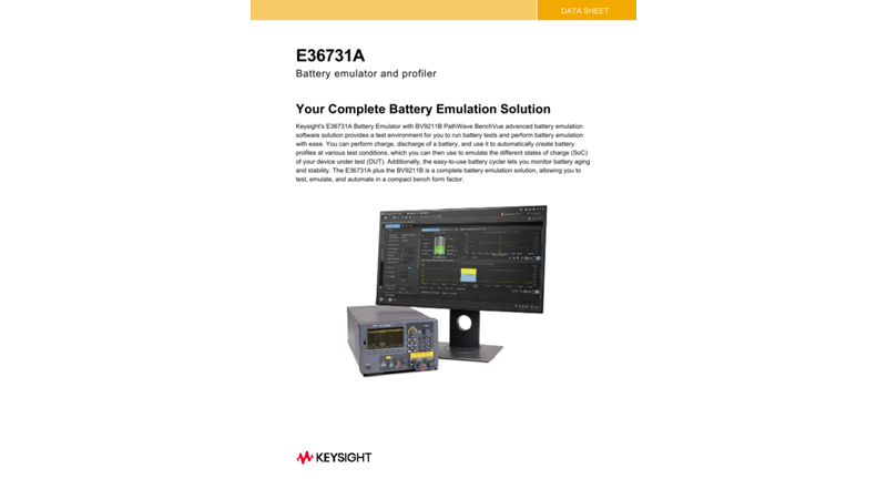E36731A Battery Emulator and Profiler | Keysight