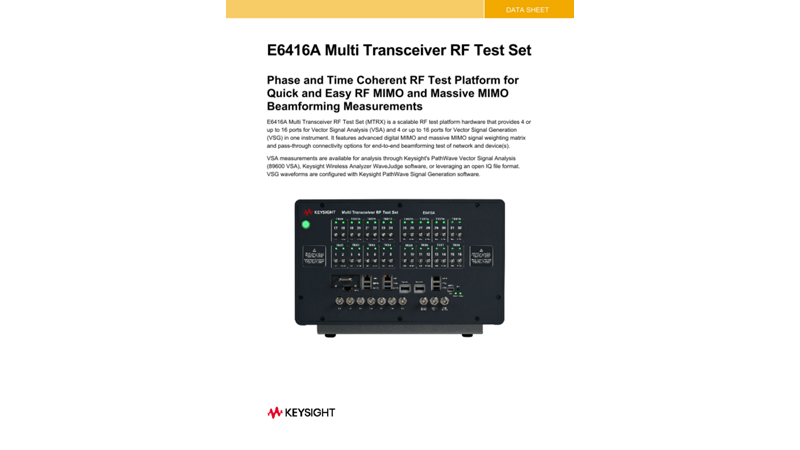 E6464A Multi Transceiver RF Test Set | Keysight