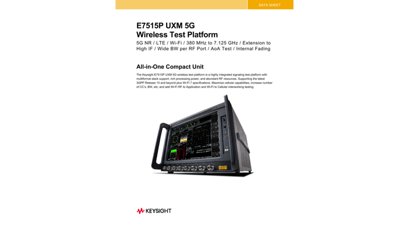 E7515P UXM 5G Wireless Test Platform | Keysight