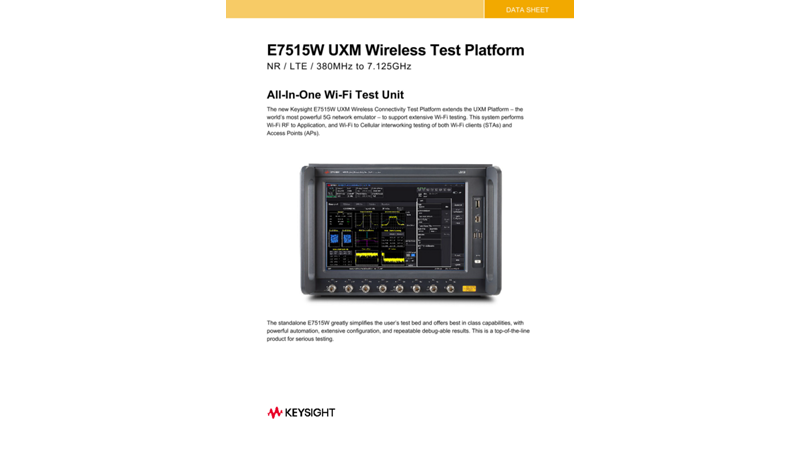 E7515W UXM Wireless Connectivity Test Platform | Keysight