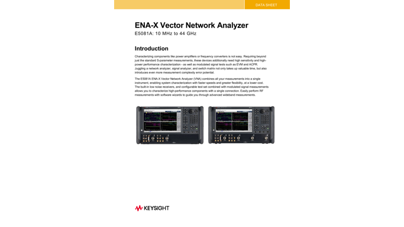 E5081A ENA-X Vector Network Analyzer | Keysight