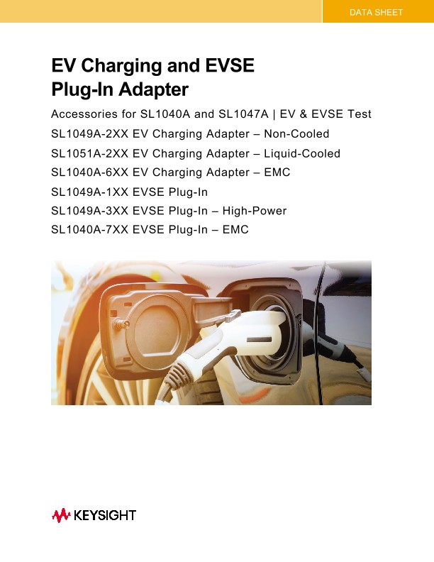 EV Charging and EVSE Plug-In Adapter PDF Asset Page | Keysight
