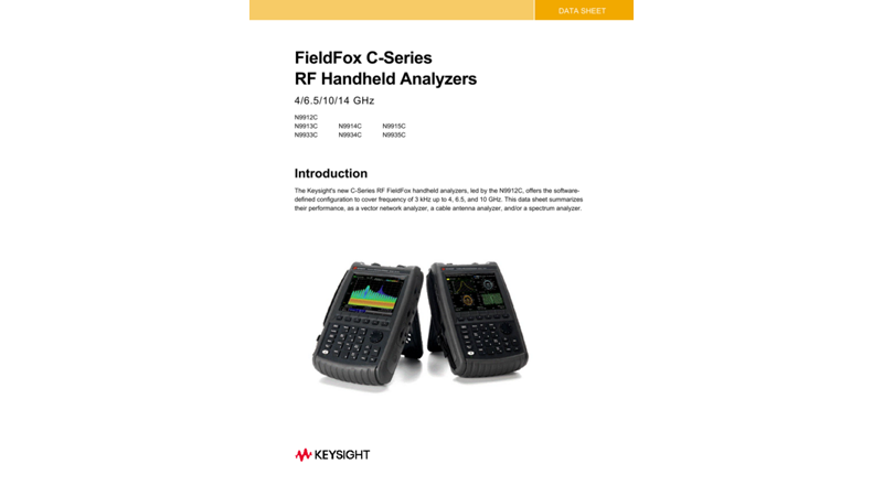 N9913C FieldFox C Handheld RF Analyzer, 4 GHz | Keysight