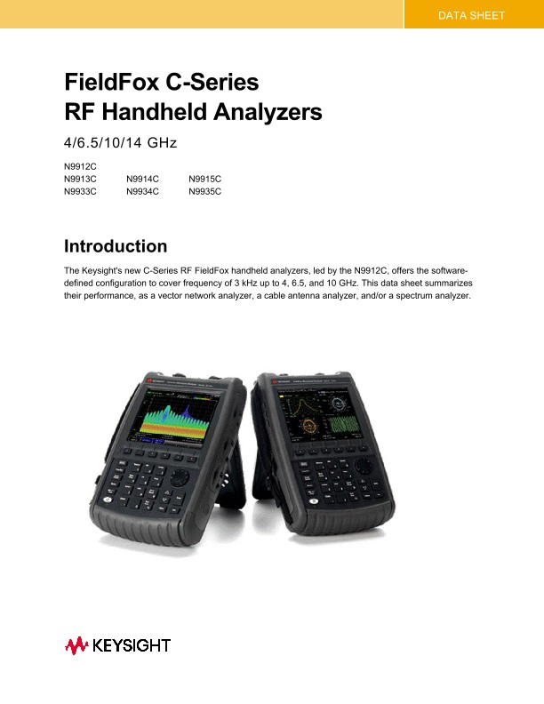 FieldFox C-Series RF Handheld Analyzers PDF Asset Page | Keysight