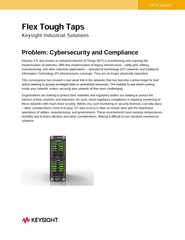 Flex Tough Taps Keysight Industrial Solutions PDF Asset Page | Keysight