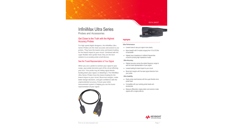 MX0025A InfiniiMax Ultra Probe Amplifier, 25 GHz | Keysight