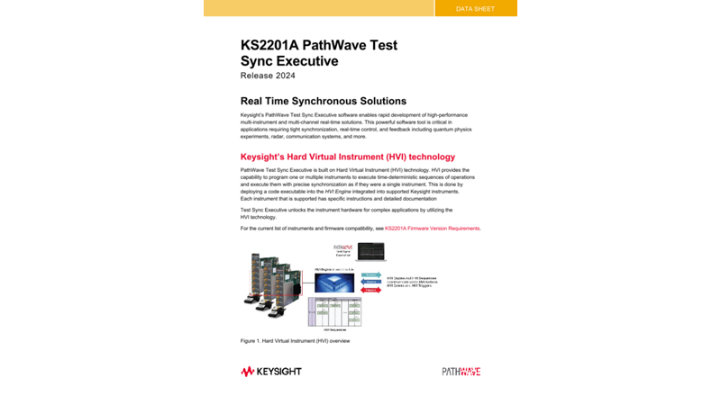 PathWave Test Sync Executive | Keysight