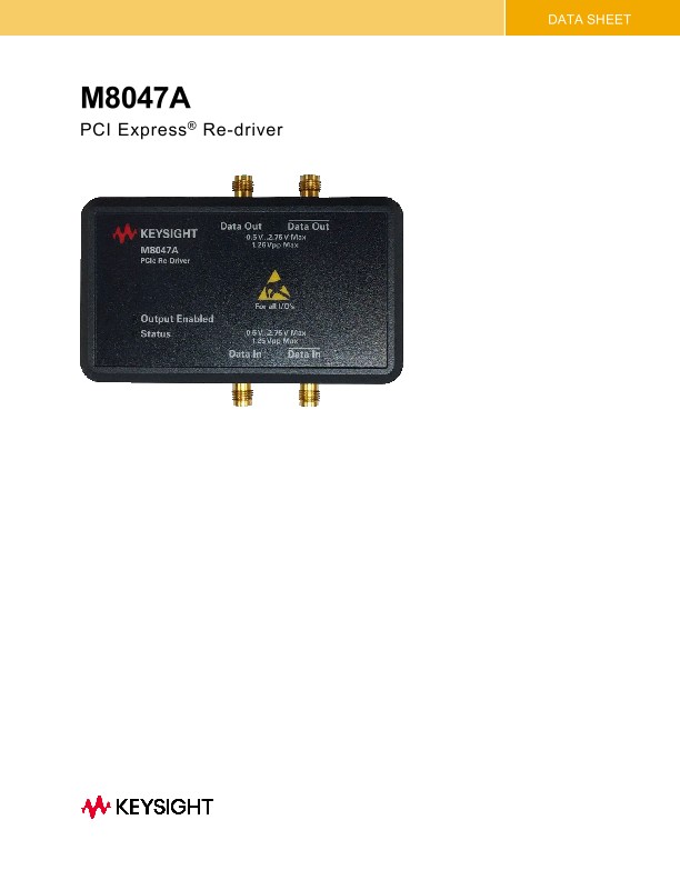M8047A PCI Express® Re-driver PDF Asset Page | Keysight