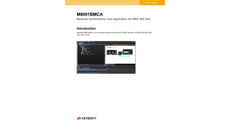 M8091BMCA Receiver Conformance Test Application for IEEE 802.3bm | Keysight