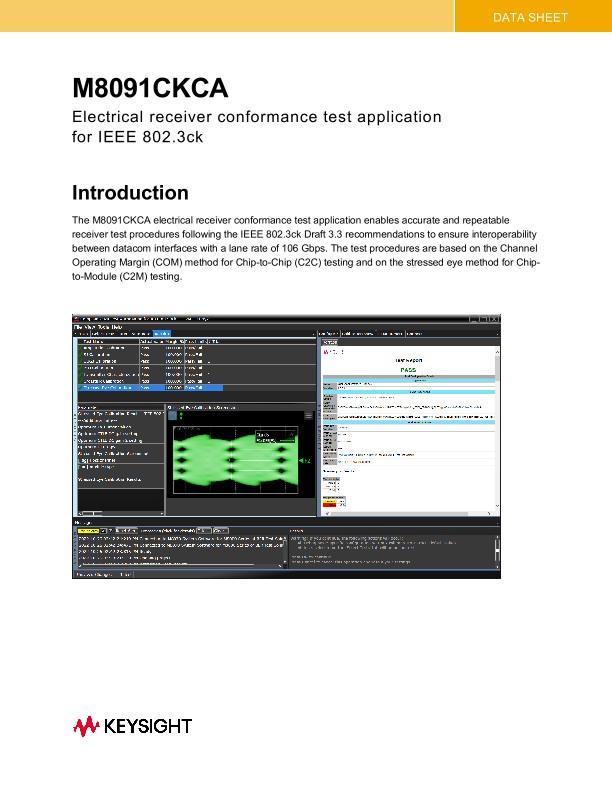 M8091CKCA Electrical receiver conformance test application for IEEE 802 ...