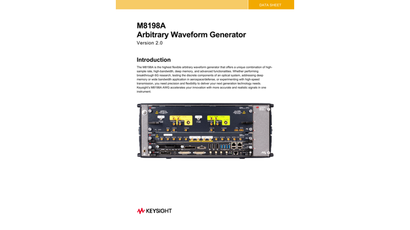 M8198A Arbitrary Waveform Generator: 128 GSa/s, 2 GSa Memory | Keysight