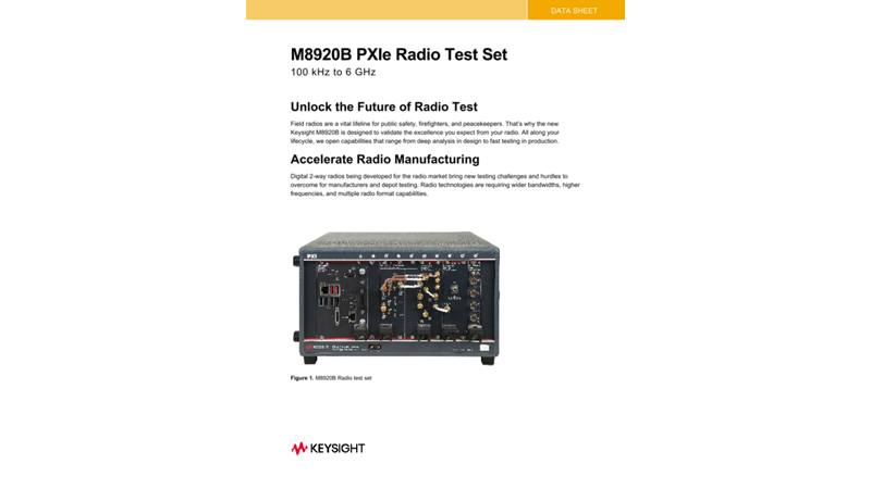 M8920B Radio Test Set, 200W | Keysight