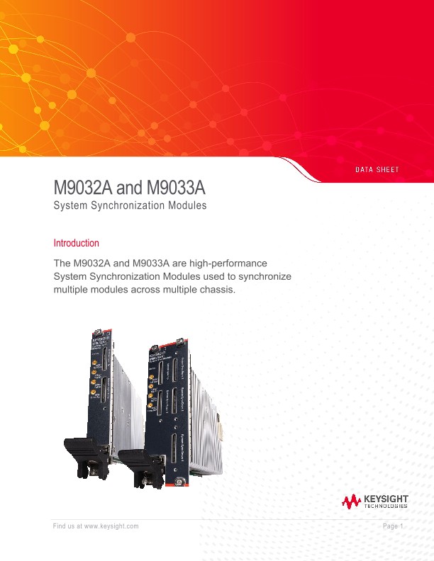 M9032A and M9033A System Synchronization Modules PDF Asset Page | Keysight