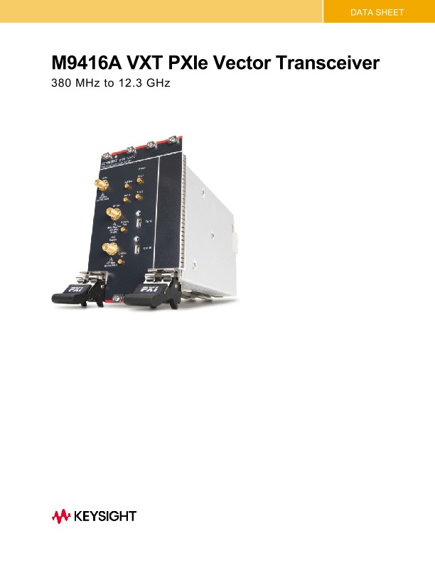 M9416A VXT PXIe Vector Transceiver PDF Asset Page | Keysight