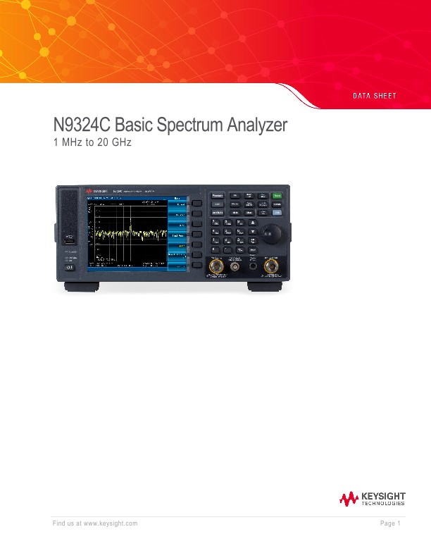 N9324C Basic Spectrum Analyzer Datasheet PDF Asset Page | Keysight