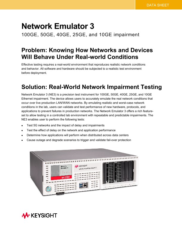 Network Emulator 3: 100GE, 50GE, 40GE, 25GE, and 10GE Impairment PDF ...