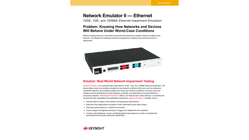 Network Emulator II | Keysight