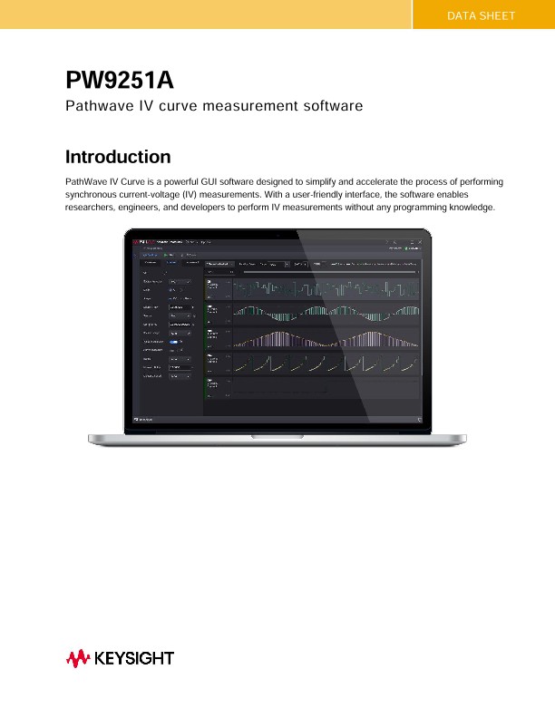 PW9251A Pathwave IV curve measurement software PDF Asset Page | Keysight