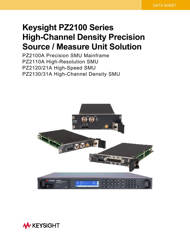 Keysight PZ2100 Series High-Channel Density Precision Source / Measure ...