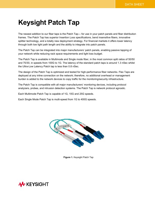 Keysight Patch Tap PDF Asset Page | Keysight