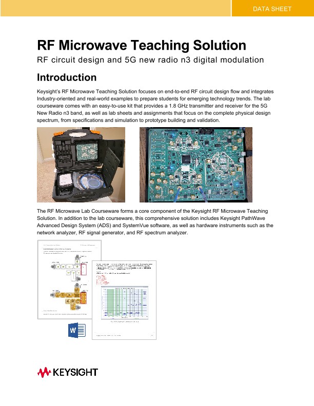 RF Microwave Teaching Solution PDF Asset Page | Keysight