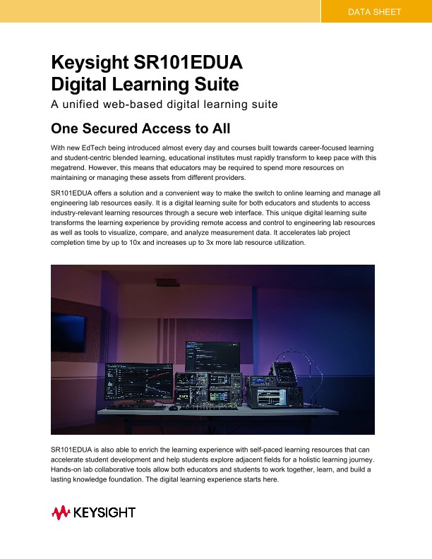 SR101EDUA Digital Learning Suite PDF Asset Page | Keysight