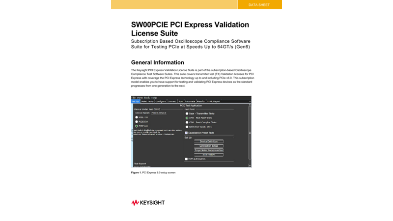 SW00PCIE PCI Express Validation License Suite | Keysight