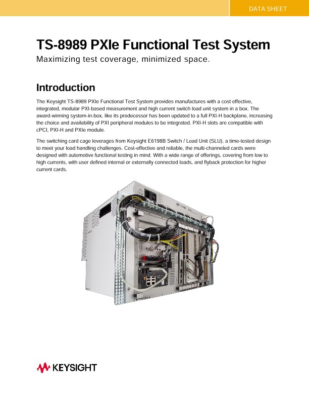 TS-8989 PXIe Functional Test System PDF Asset Page | Keysight