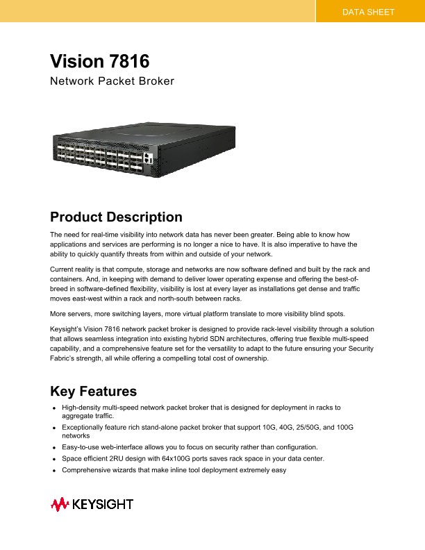 Vision 7816 PDF Asset Page | Keysight