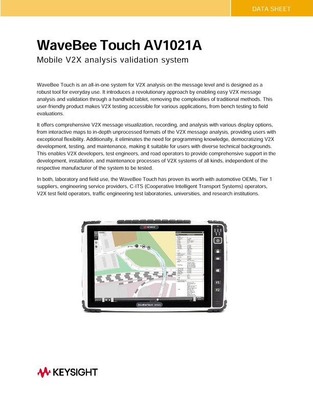 WaveBee Touch PDF Asset Page | Keysight