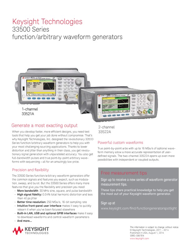Introducing Keysight 33500 Series function/arb generators PDF Asset ...