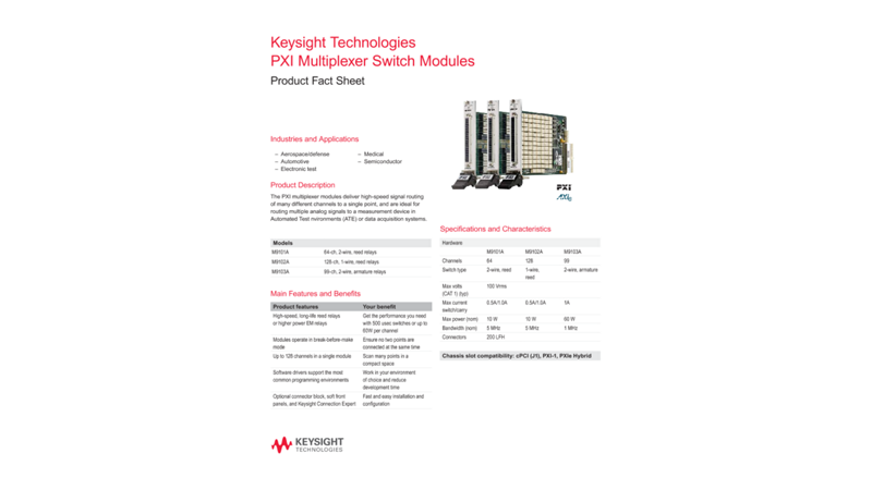 PXI 제품 - 모듈형 계측기 | 키사이트 Keysight